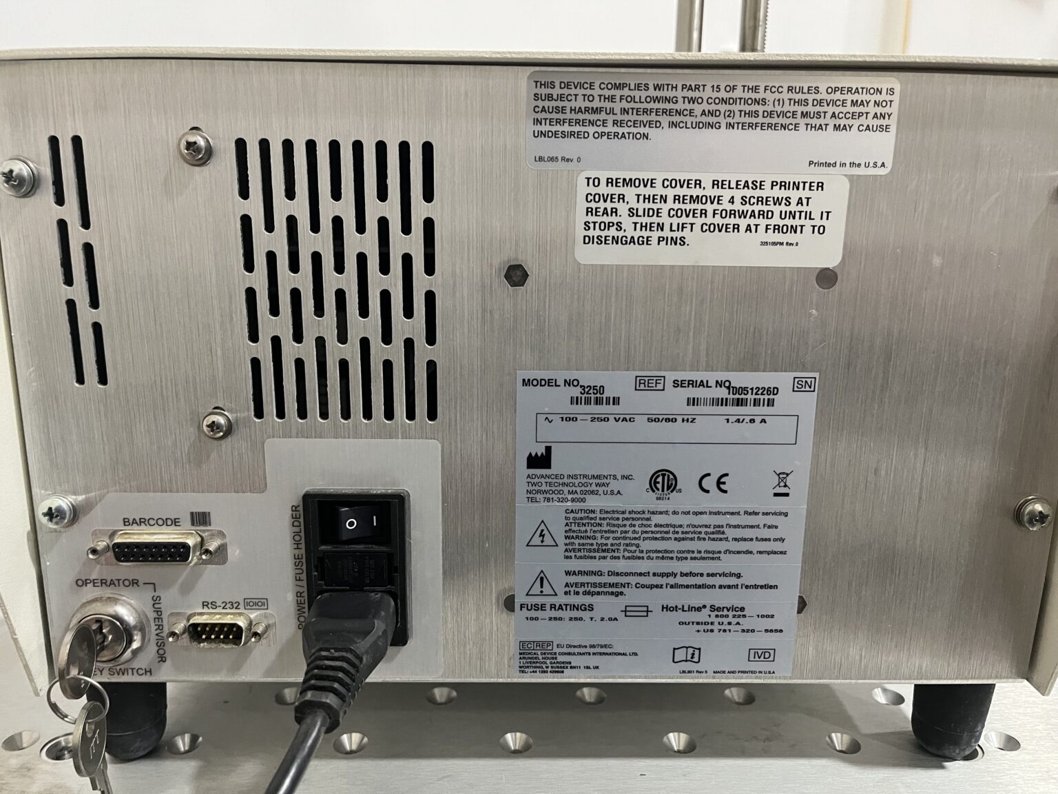 Advanced Instruments Inc. Osometer 3250 | BaneBio