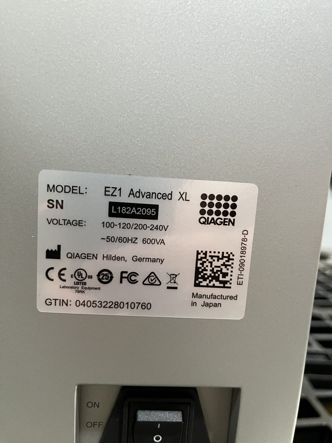 Qiagen Automated Purification System EZ1 Advanced XL | BaneBio