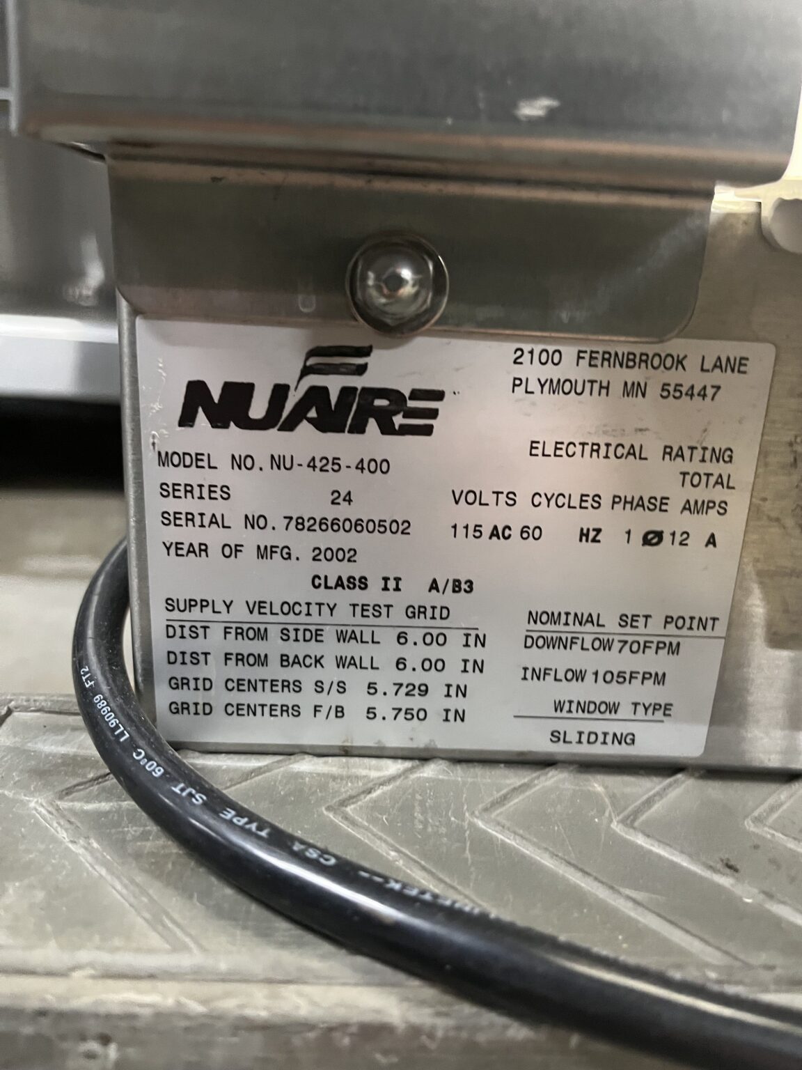 NuAire 4′ BSC Class II Type A2 NU-425-400 | BaneBio
