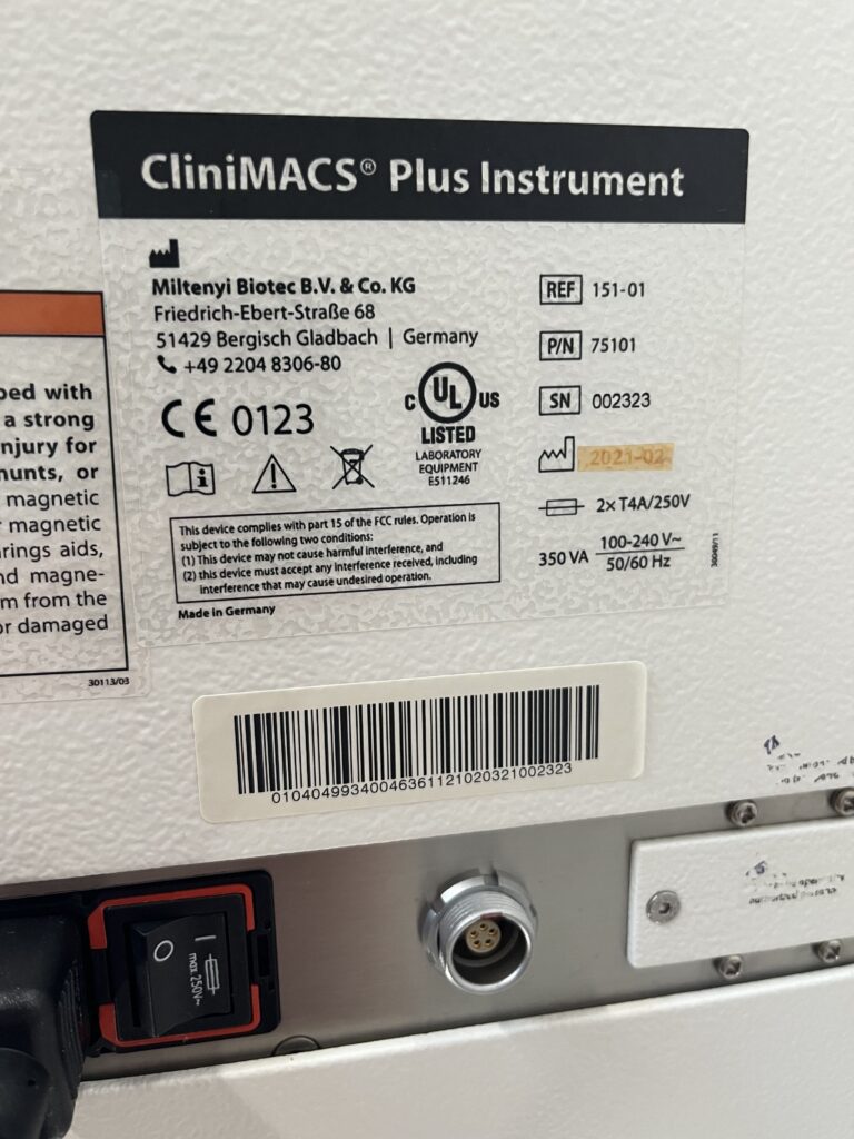 Miltenyi Biotec Cell Separation System CliniMACS Plus Instrument | BaneBio